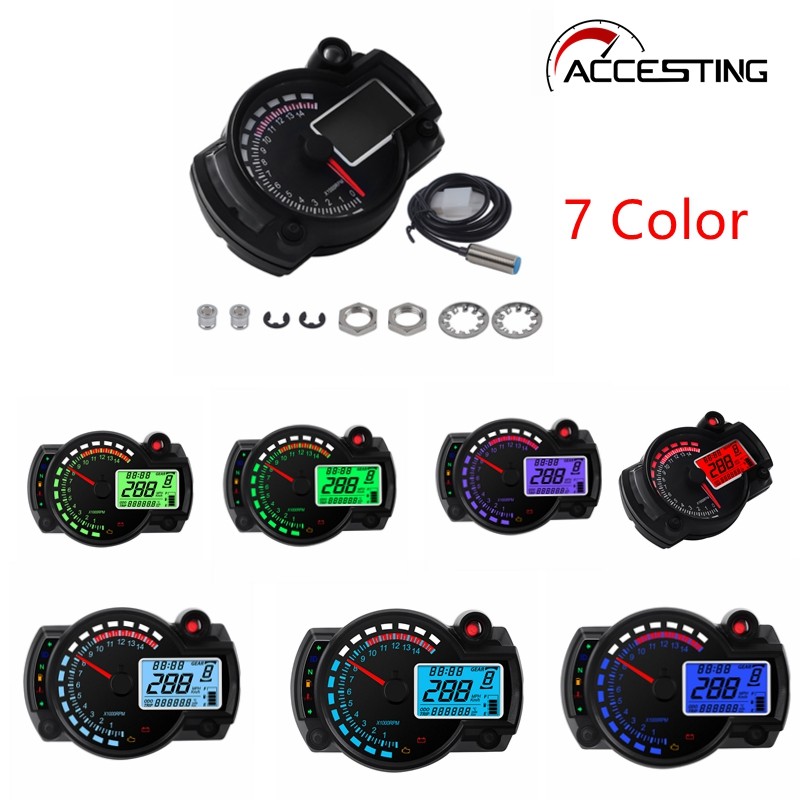 【With Sensor】7 Color RX2N ATV Digital Speedometer Motorcycle ...
