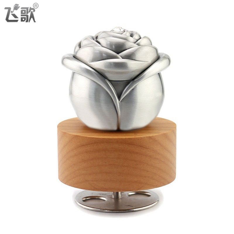 Romantic Preserved Flower Rotating Music Box Rose Music Box Birthday ...