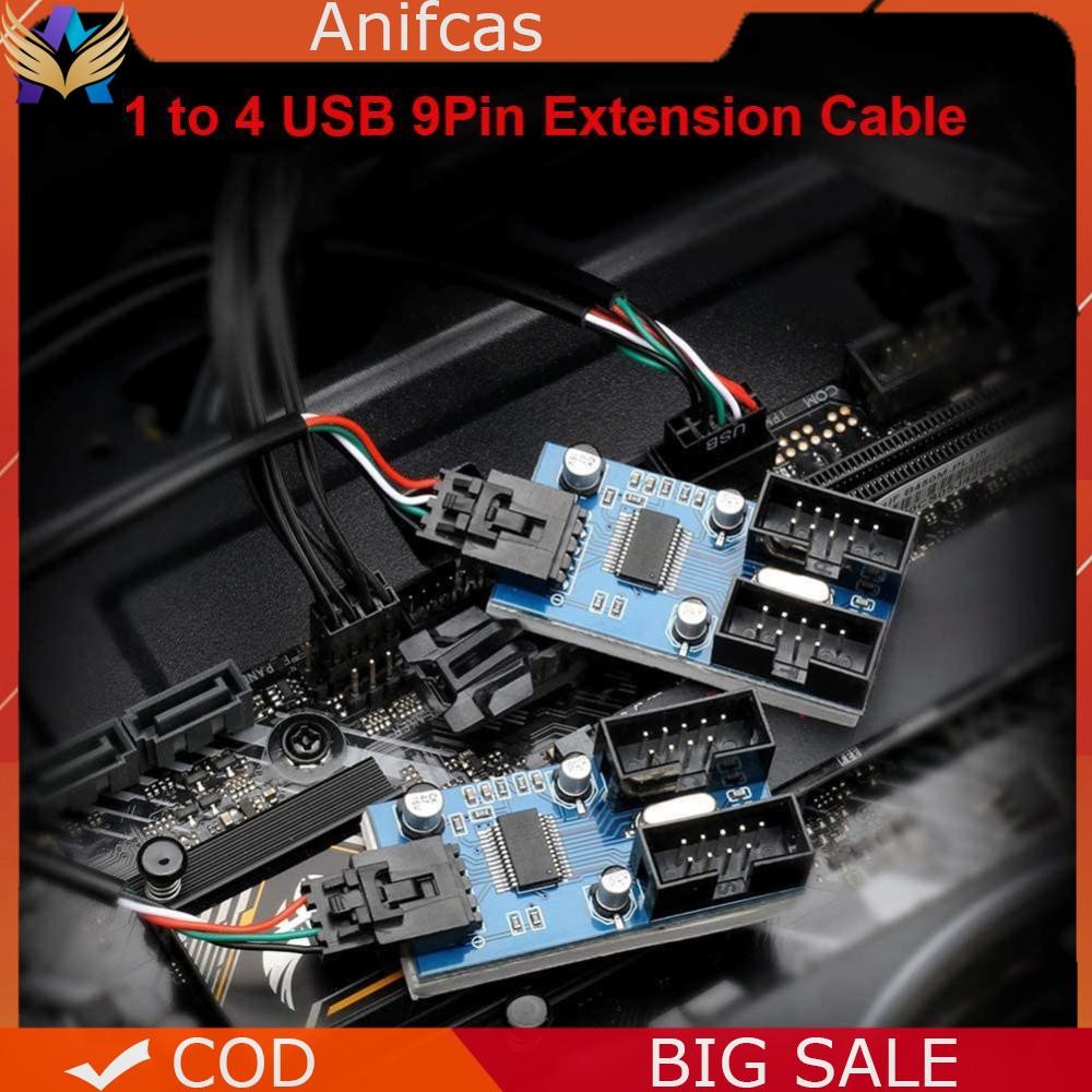 1/2 Way HUB Connector Motherboard USB 9 Pin Header Extension Splitter ...