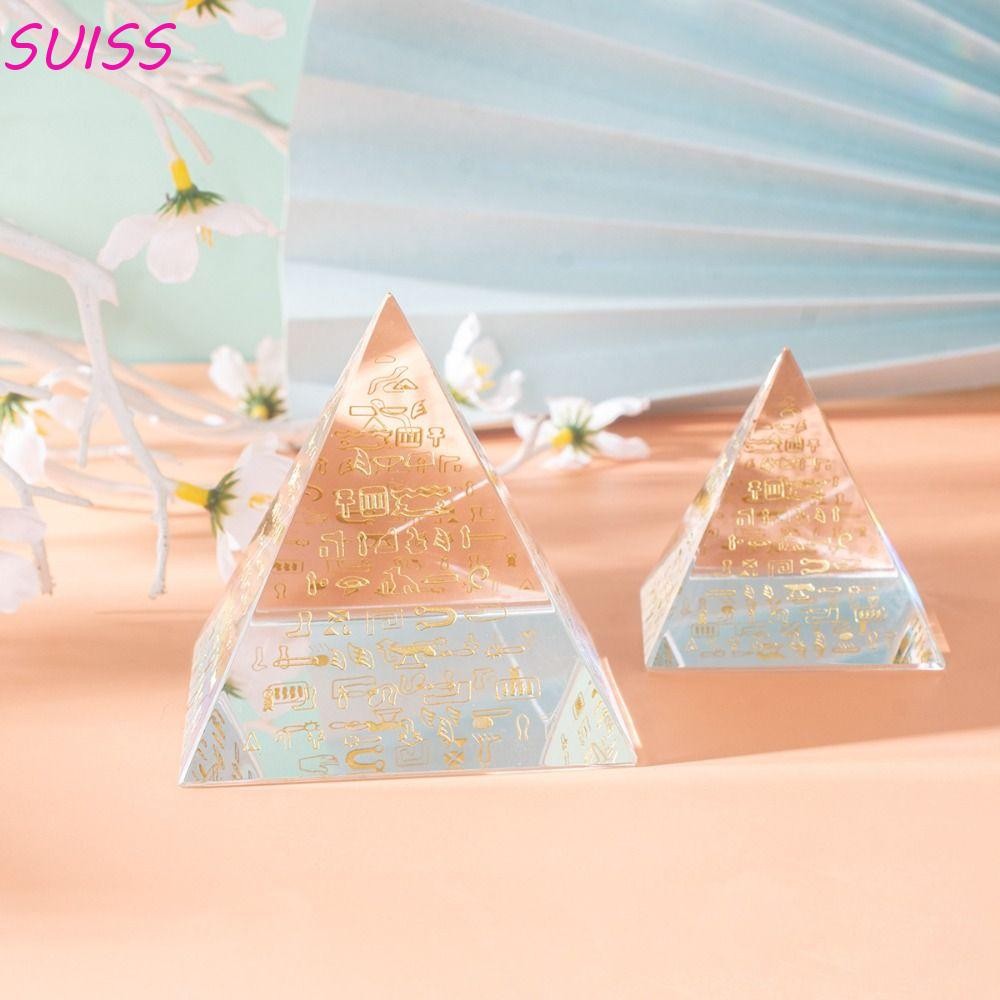 SUISS Scripture Pyramid Ornaments, Triangle Mini Crystal Pyramid Crafts ...