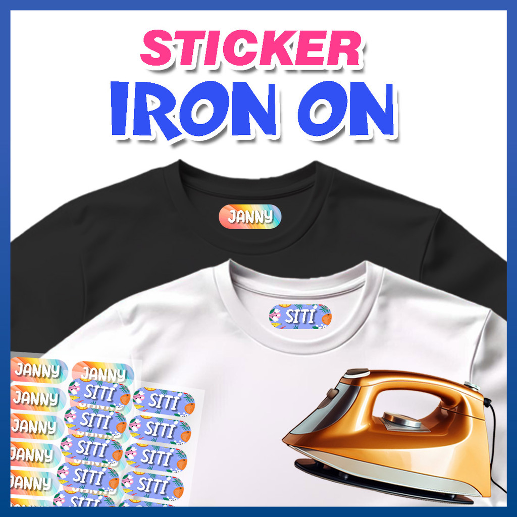 Sticker Label Baju & Iron On Label, Pelekat Nama Baju,Iron on patch ...