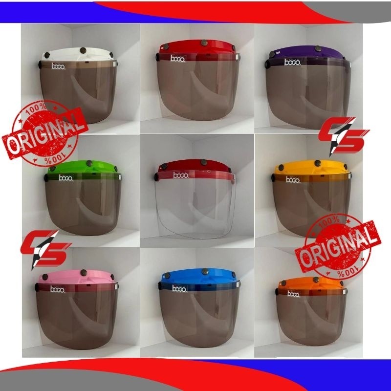 BOGO Visor 100% Original 3 & 5 Button Colour Cap Clear Jernih Smoke ...