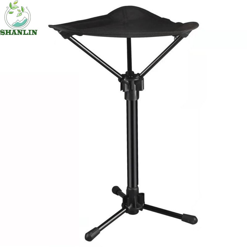 SHANLIN Folding Walking Stick Tripod Stool, Adjustable Folding Portable ...