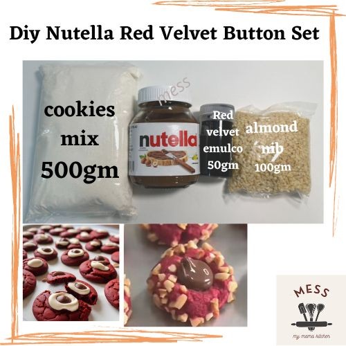 DIY Nutella Red Velvet Button Cookies Set | Shopee Malaysia