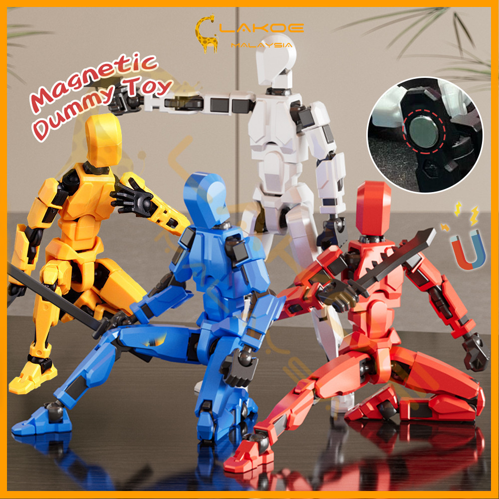 lakoe New Magnetic Multi-Jointed Movable Robot Toy 3D Printed Dummy 13 ...