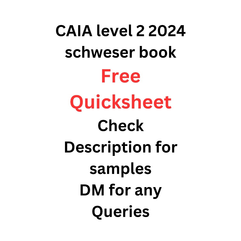 CAIA level 2 2024 schweser books (Free Quicksheet) | Shopee Malaysia