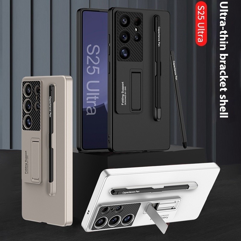 For Samsung Galaxy S25 S24 S23 Ultra S25Plus Casing Ultra Thin Matte Invisible Bracket Case With ...