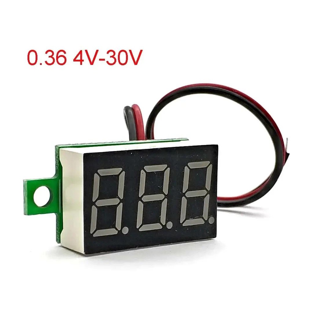 Mini 0.36 Inch DC 4-30V Voltmeter Red Blue Green 2 Wires 3 Digits LED ...
