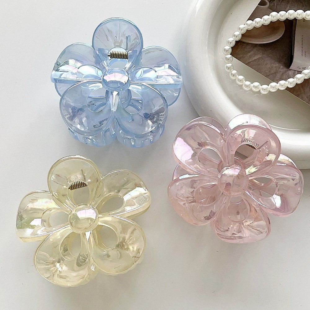 Sweet Colorful Hollow Frangipani Grab Clip Flower Hair Clips Spring ...