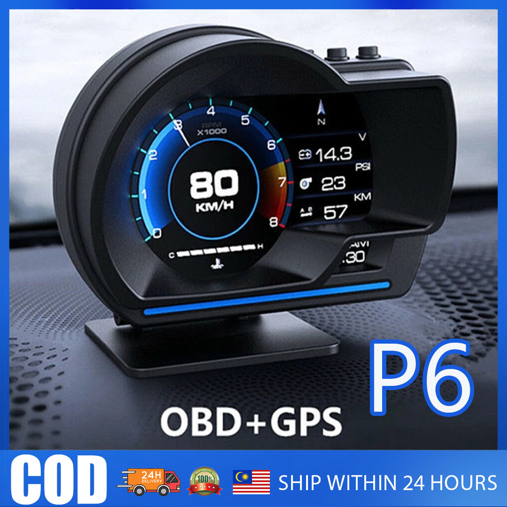 【Malaysia shipping】P6 OBD Gauge Meter OBD2 Meter OBD+GPS Meter Digital ...