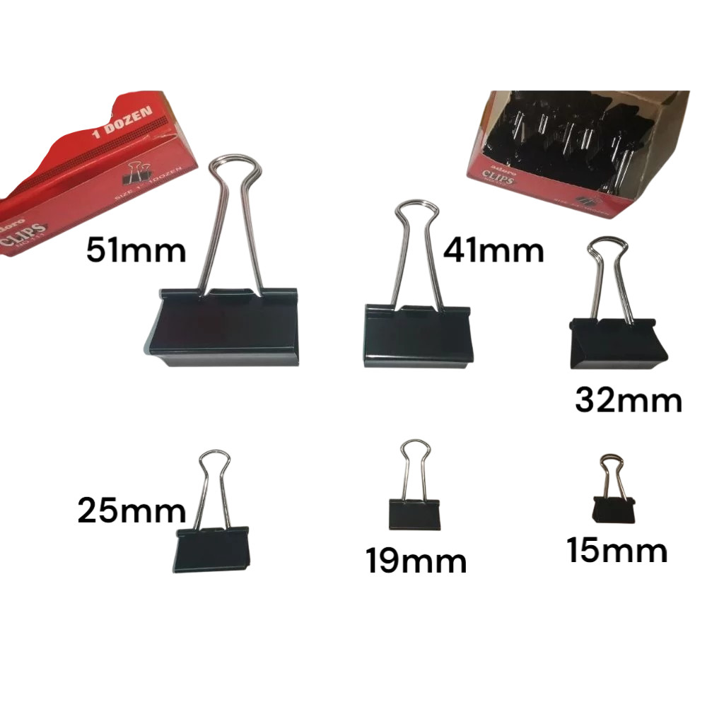 ADORO Klip Bind / Binder Clips 1box/12pcs (6 Saiz Berbeza / 6 Different ...