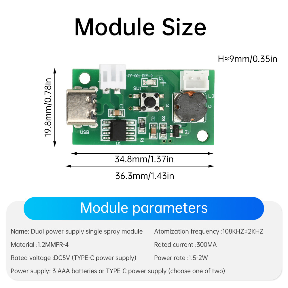 Pcbfun Single Head Spray Humidification Module Ultrasonic Atomization ...
