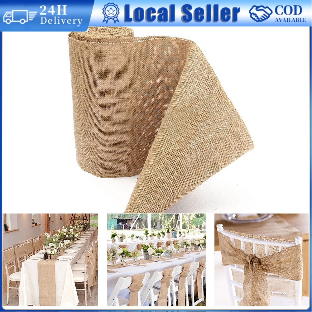 30CM*140-300CM Natural Jute table runner Burlap Ribbon Roll Burlap ...