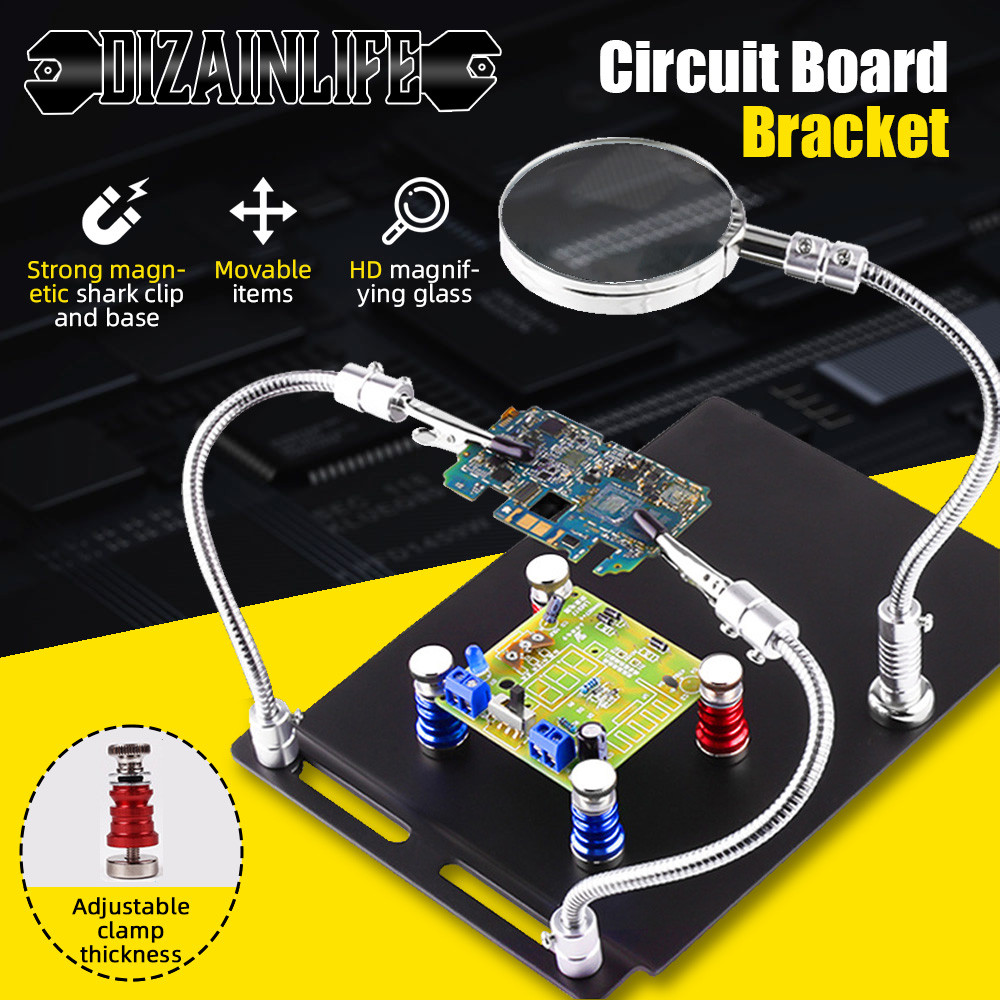 Soldering Magnifier PCB Board Fixed Clip Flexible Metal Arms Helping ...