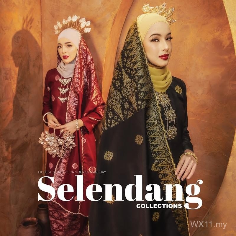 SELENDANG SONGKET | Corak Klasik | Songket Asli Tenun | Premium Cotton ...