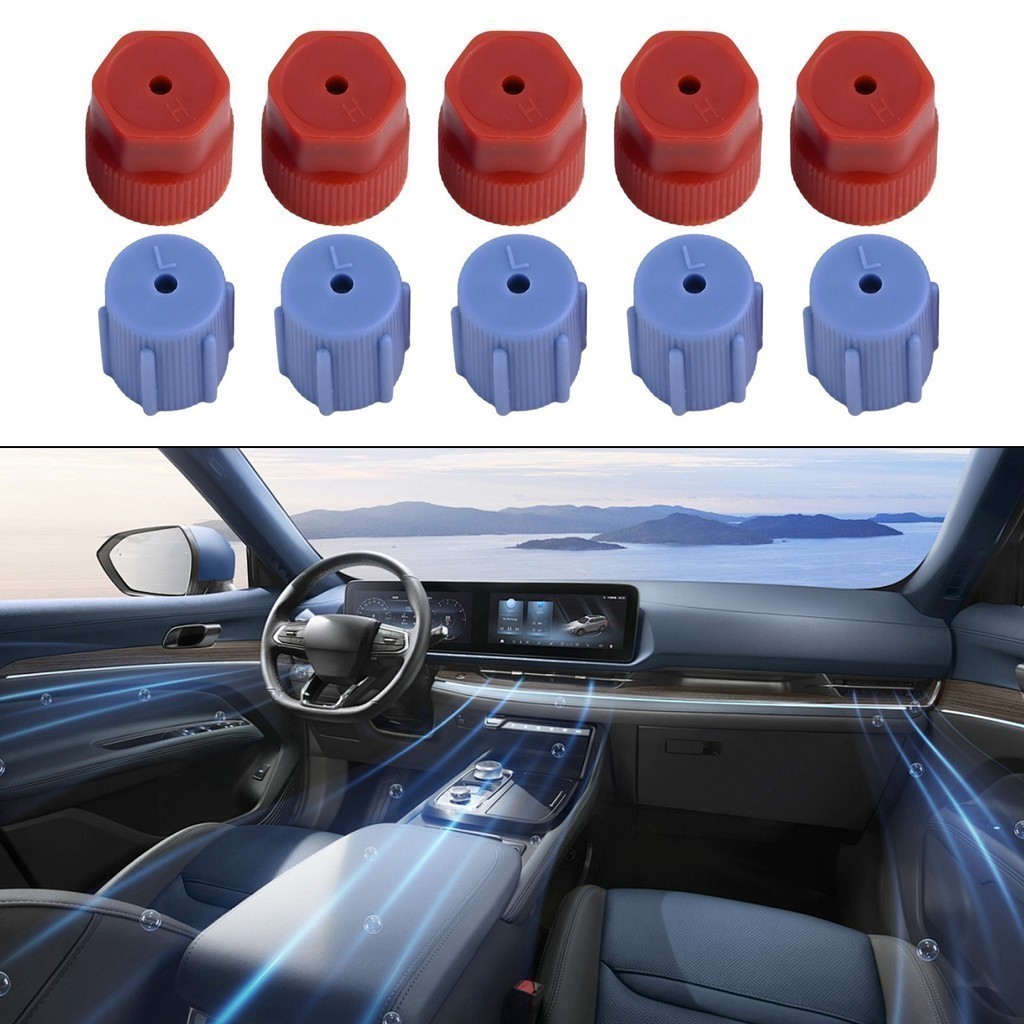 【SEMLL】10pcs Car A/C R134a High and Low Side AC Charging Port Service ...