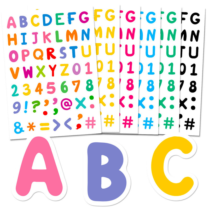 50Pcs ABC 123 Stickers for Kids - Waterproof Removable Alphabet Numbers ...
