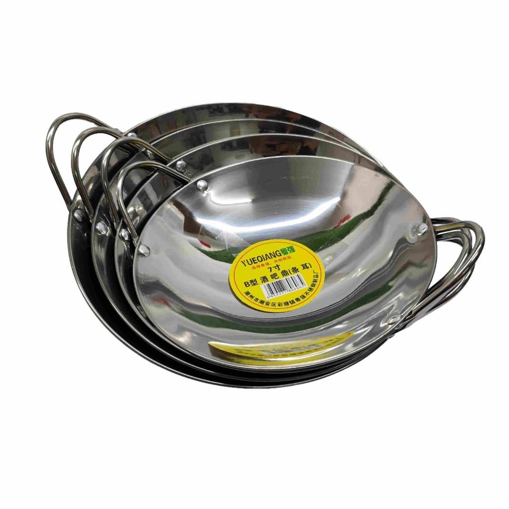 7/8/9/10 INCHES STAINLESS STEEL MINI WOK WITH HANDLE/KUALI KECIL BESI ...