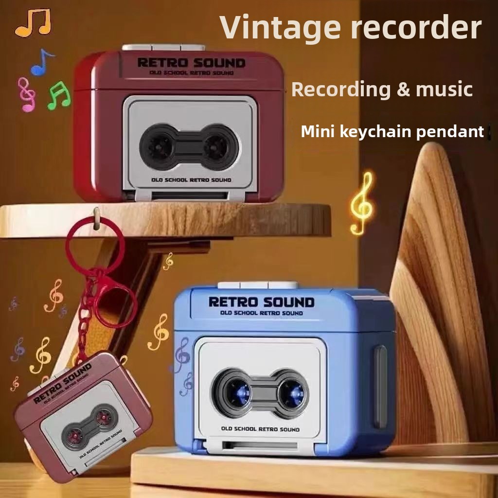 Hot-selling Retro Recorder Keychain 丨 Mini Recordable+Fun Music Box ...