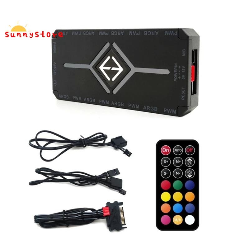 ARGB PWM Controller Wireless Remote Fan Hub PWM ARGB Controller Hub ...