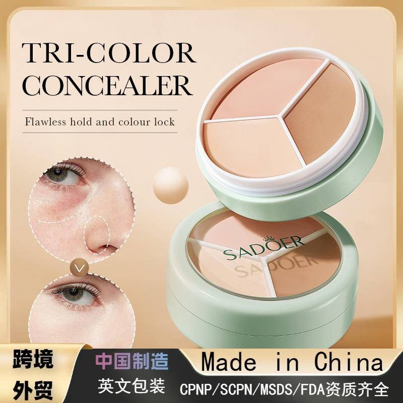 Tri Color Concealer Cover Spots Dark Circles Under Eyes Acne Marks ...