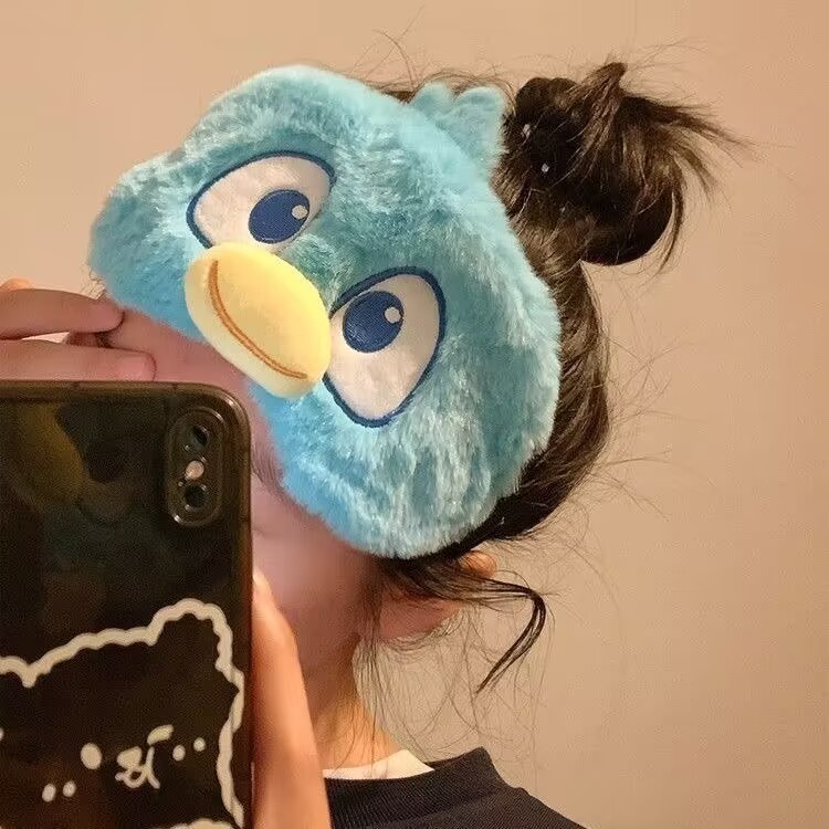 Cute Cartoon Funny Three-Dimensional Plush Eye Mask Girl Shading Sleep ...