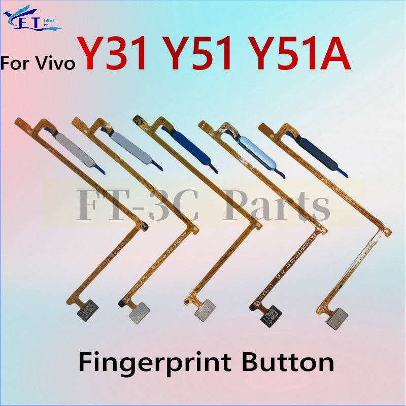 For Vivo Y31 Y51 Y51A Home Button Fingerprint Sensor Flex Power Button ...