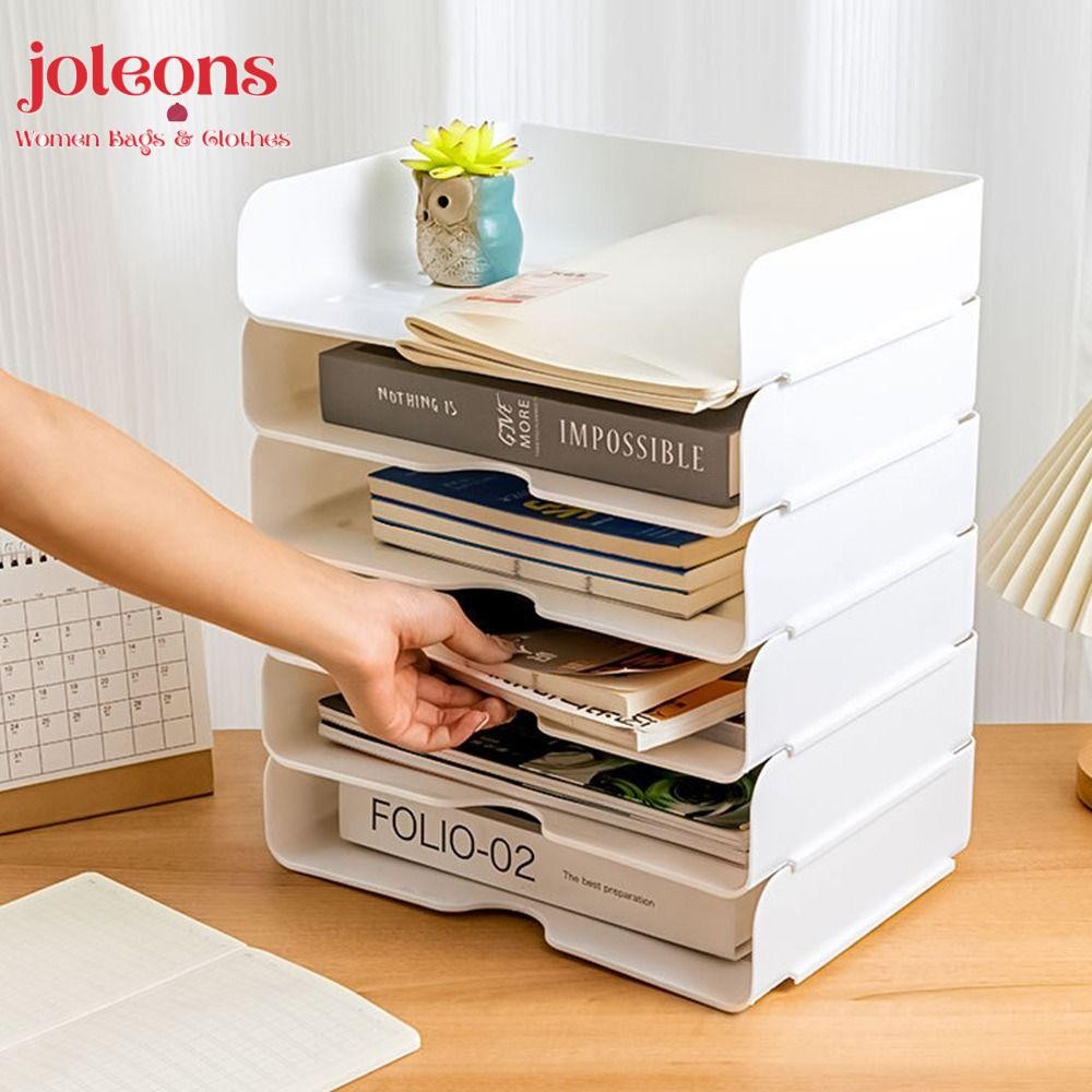 JOLEONS 1Pcs A4 Document Organizer, Office Book Rack Plastic Desktop ...