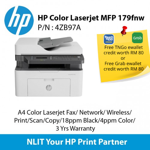 HP Color Laserjet MFP 179fnw (4ZB97A), Print , Scan, Copy, Fax, Network ...