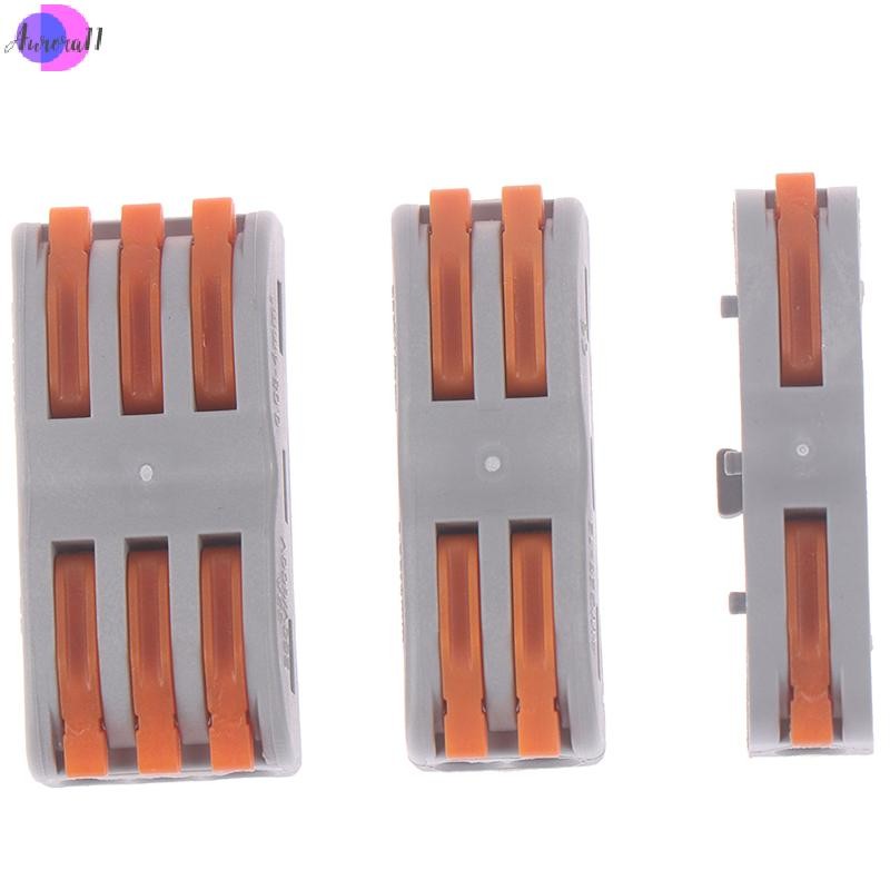 Aurora11 SPL-1 2 3 Way Reusable Spring Lever Terminal Block Electric ...