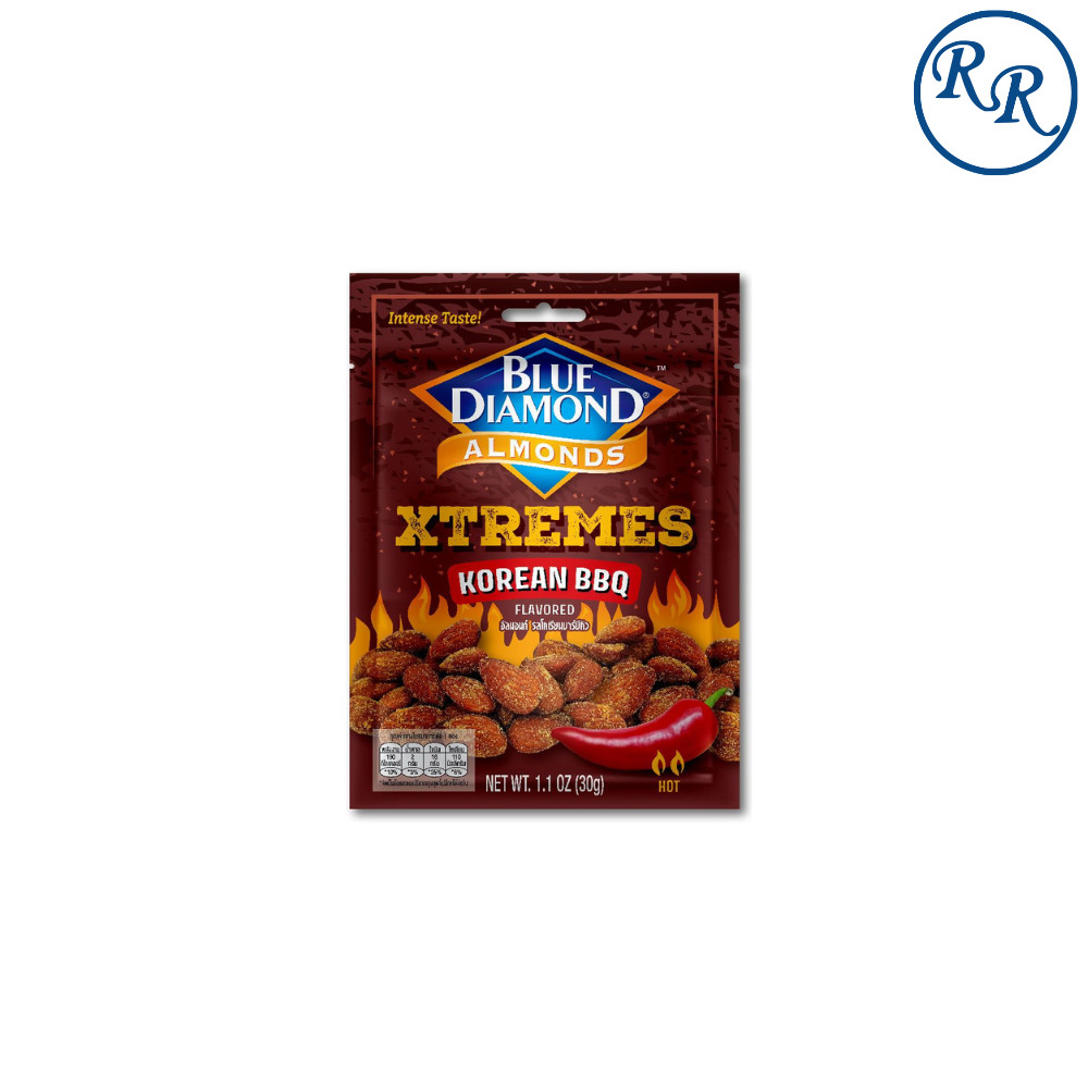 BLUE DIAMOND ALMONDS EXTREMES KOREAN BBQ FLAVORED (HOT) 30GM | Shopee ...