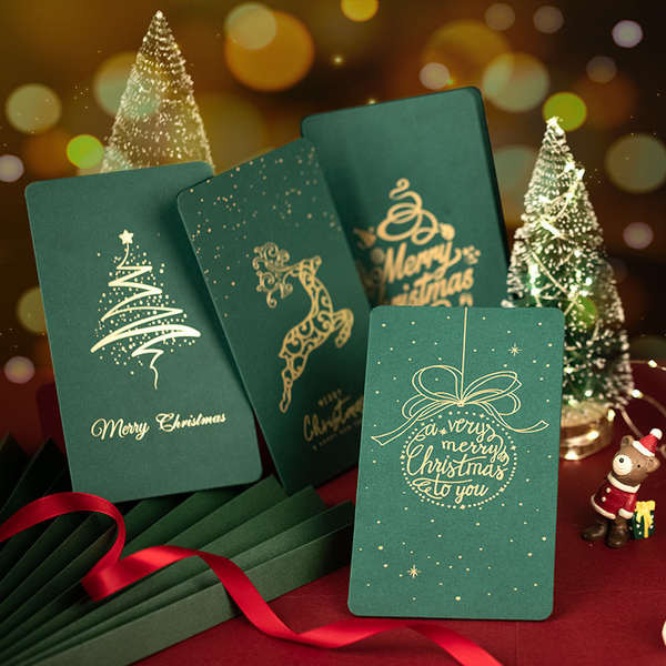christmas card Kad Ucapan Krismas Hijau Indah Premium Hot Stamping ...