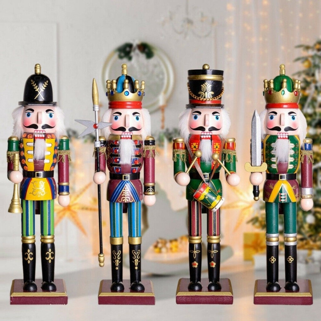 30CM Large Painted Holiday Wooden Nutcracker Soldier Christmas Gift ...