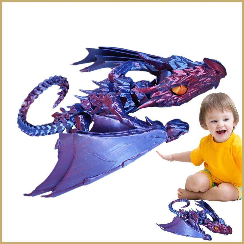 3D Printed Dragon Articulated Crystal Dragon Collectible Crystal Dragon ...