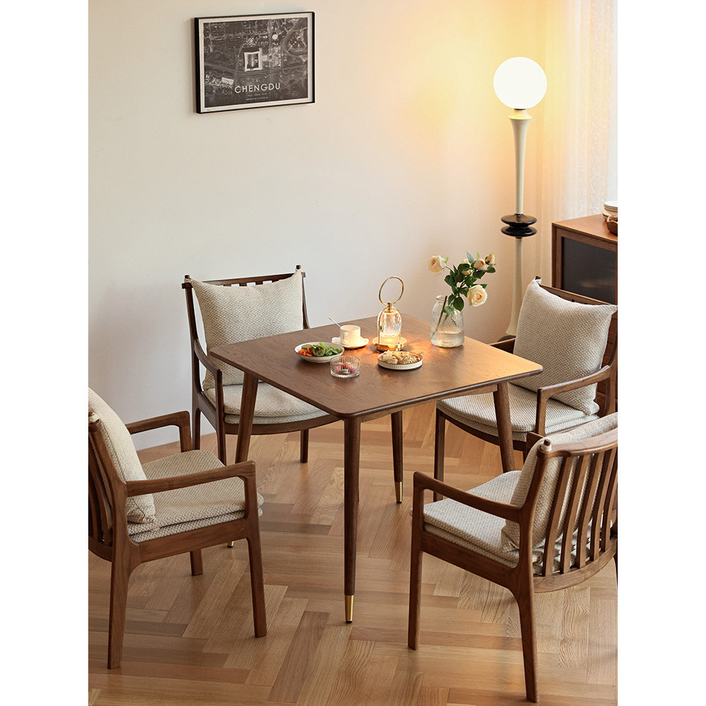 Meja Persegi Oak Kayu Pepejal Nordic Bilik Makan Pangsapuri Kecil Meja ...