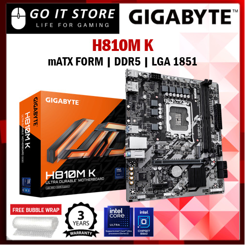 GIGABYTE H810M-K DDR5 LGA 1851 Intel mATX Motherboard | Shopee Malaysia