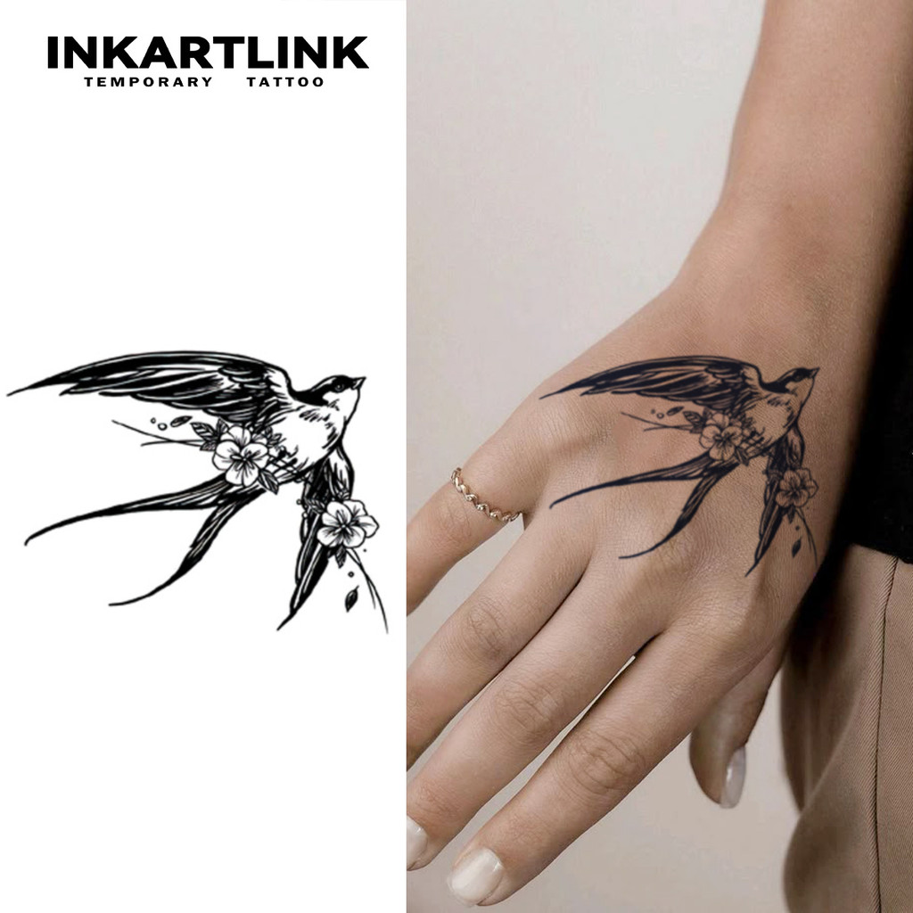 Inkartlink Swallow Temporary Tattoo Stickers, Waterproof Long-lasting ...