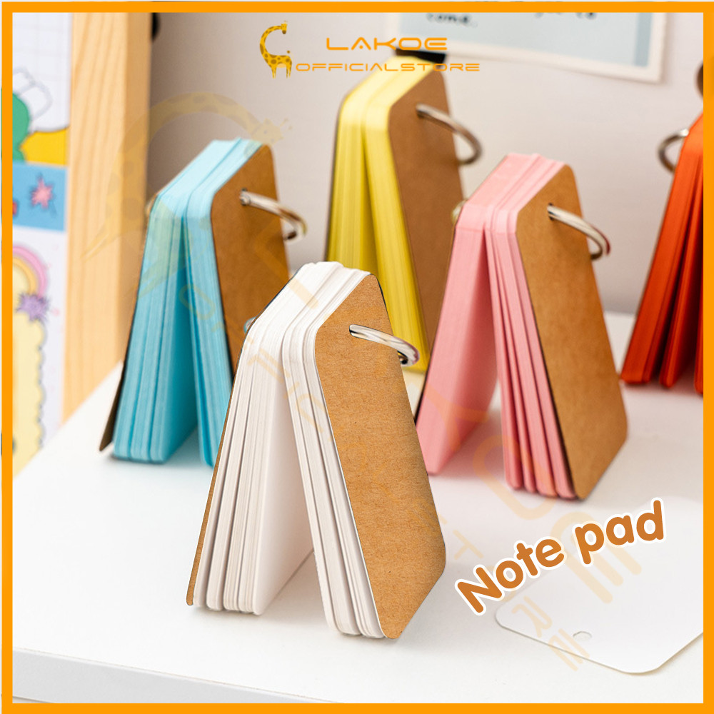 LAKOE Blank Memo Card Portable Colourful Note Book Flash Cards With ...