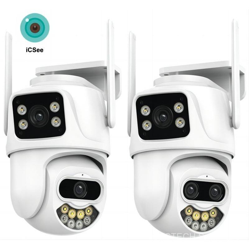 ICSEE 6MP 9MP 4K PTZ Wifi CCTV Camera 2 3 Lens with Dual Screen 8x Zoom ...
