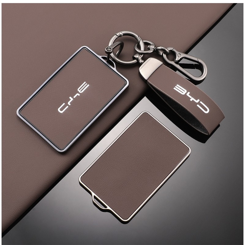 (TPU + Leather) Car Remote Key Case Dolphin Pattern For BYD Atto 3 ...