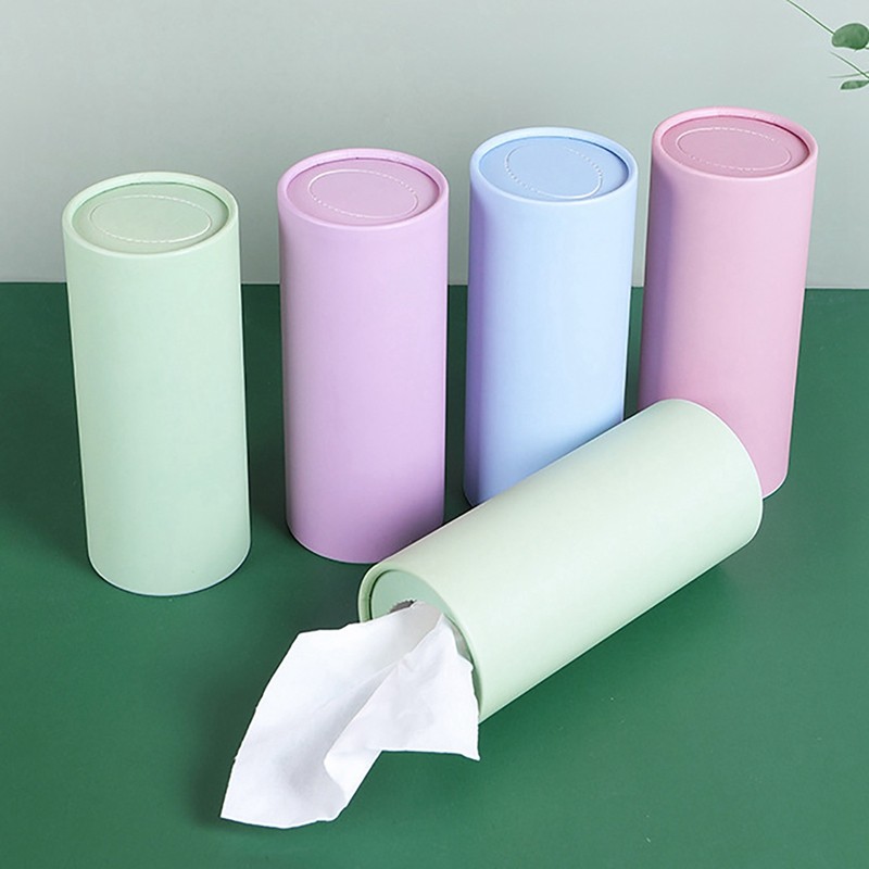 Round Tissue Box Car Tissue Holder Travel Cylinder Tissue Car Tissues ...