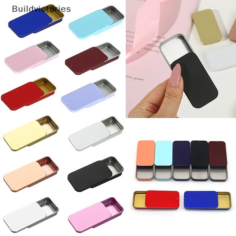 BDVS Tinplate Box Slide Lid Push Pull Box Drawer Balm Box Portable Box ...