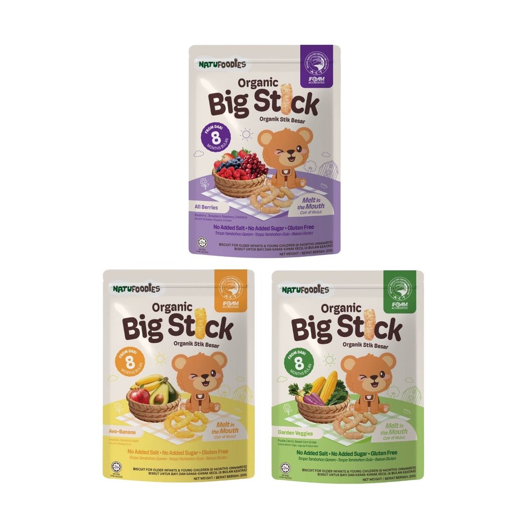 Natufoodies Baby Snack Organic Big Stick Baby Food (8m+) | Shopee Malaysia