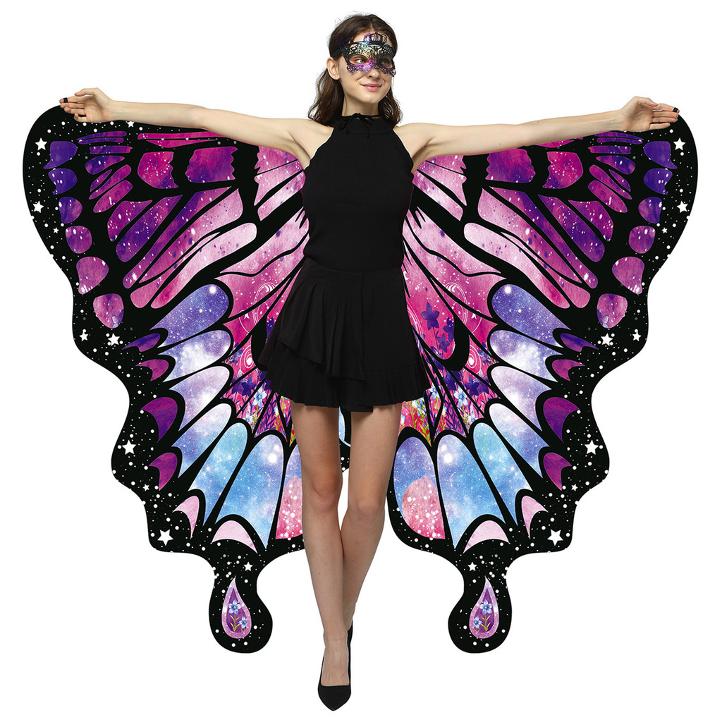 AQT Women's Butterfly Costume, Carnival Costume, Butterfly Cape Scarf ...