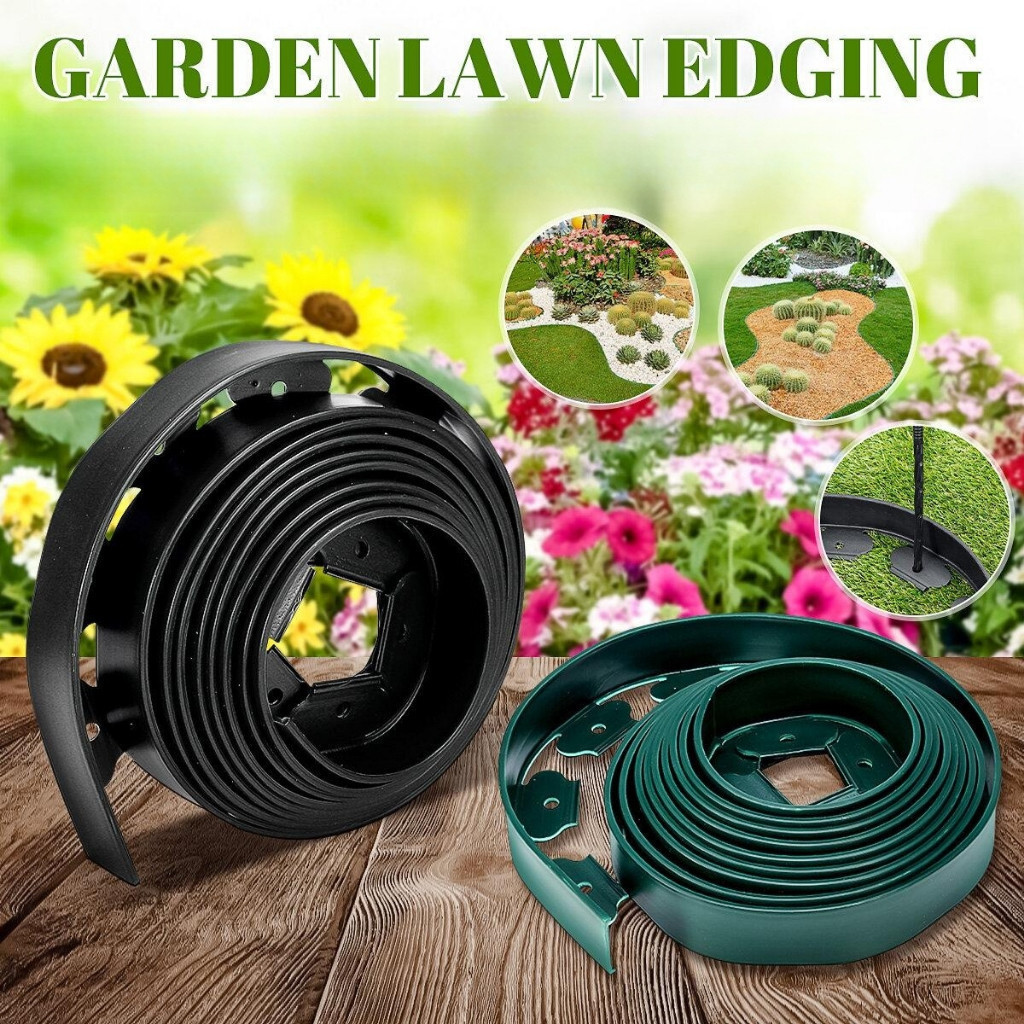 No Dig Grass Edging Border Garden Lawn Edging 5m 10m HDPE Recyclable ...