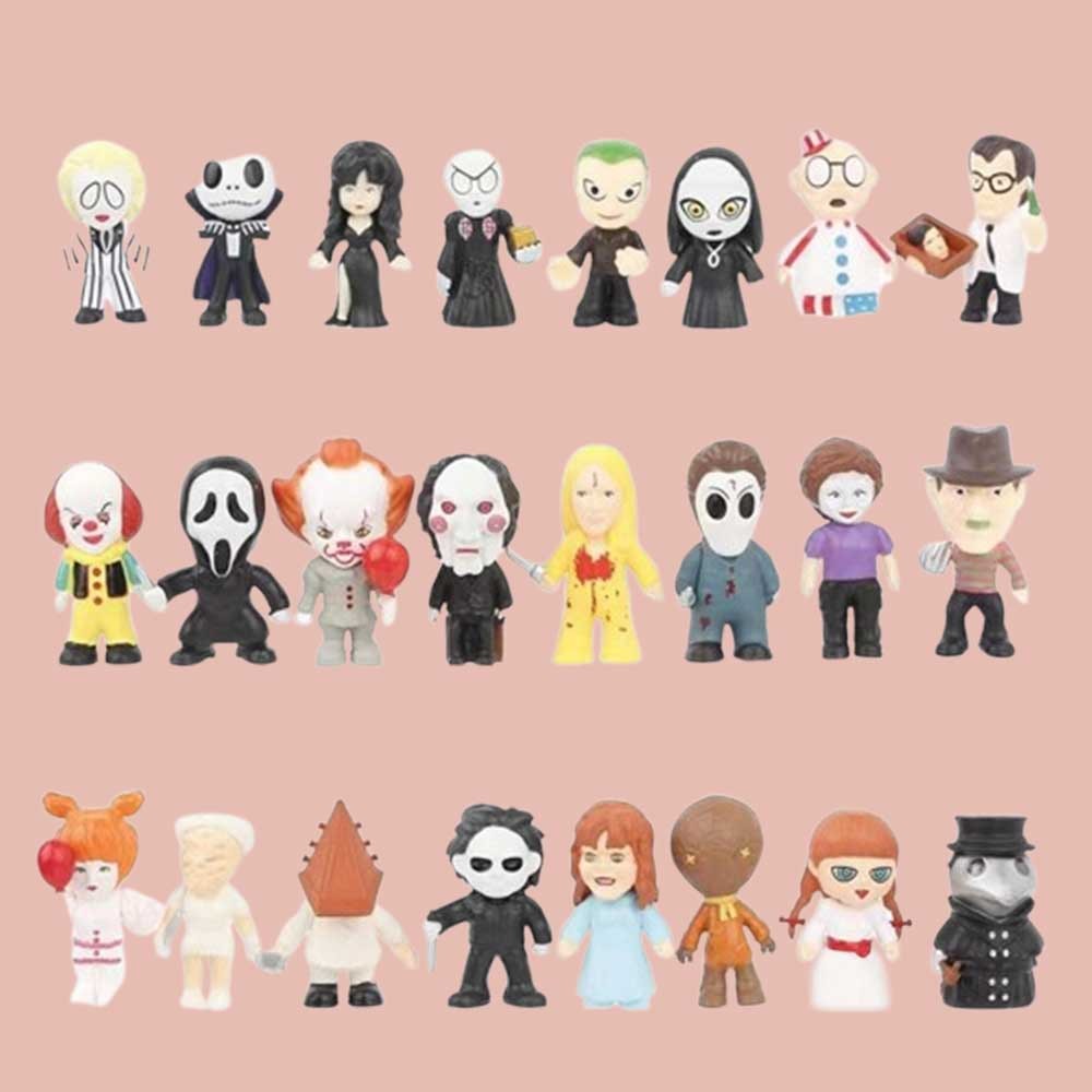 24Pcs Gothic Horror Movie Figure Friday the 13th Jason Jack Skellington ...