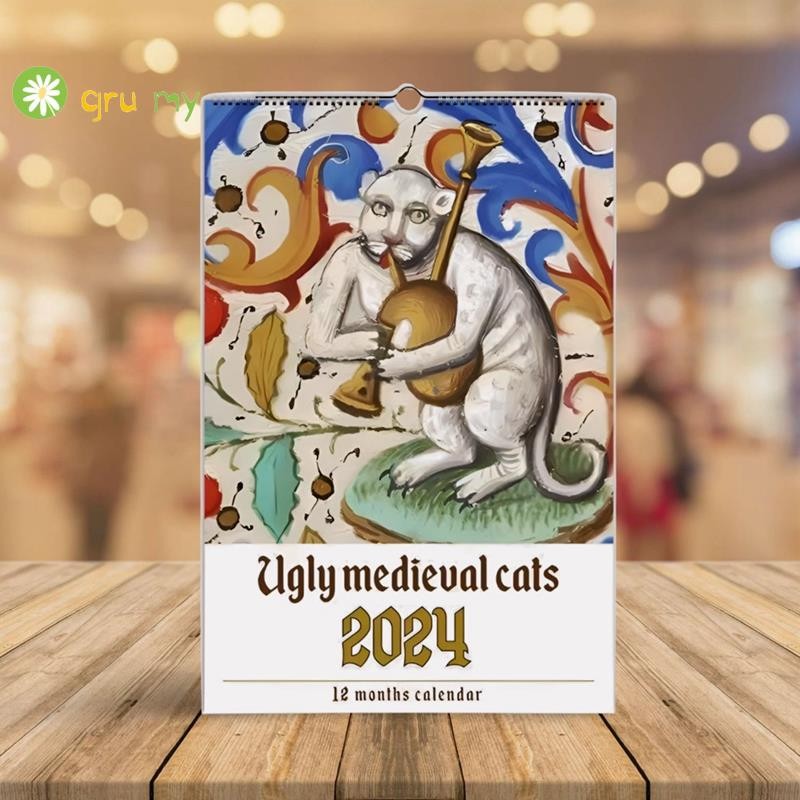 1 Piece Weird Medieval Cats Calendar Funny Weird Medieval Cat Calendar ...