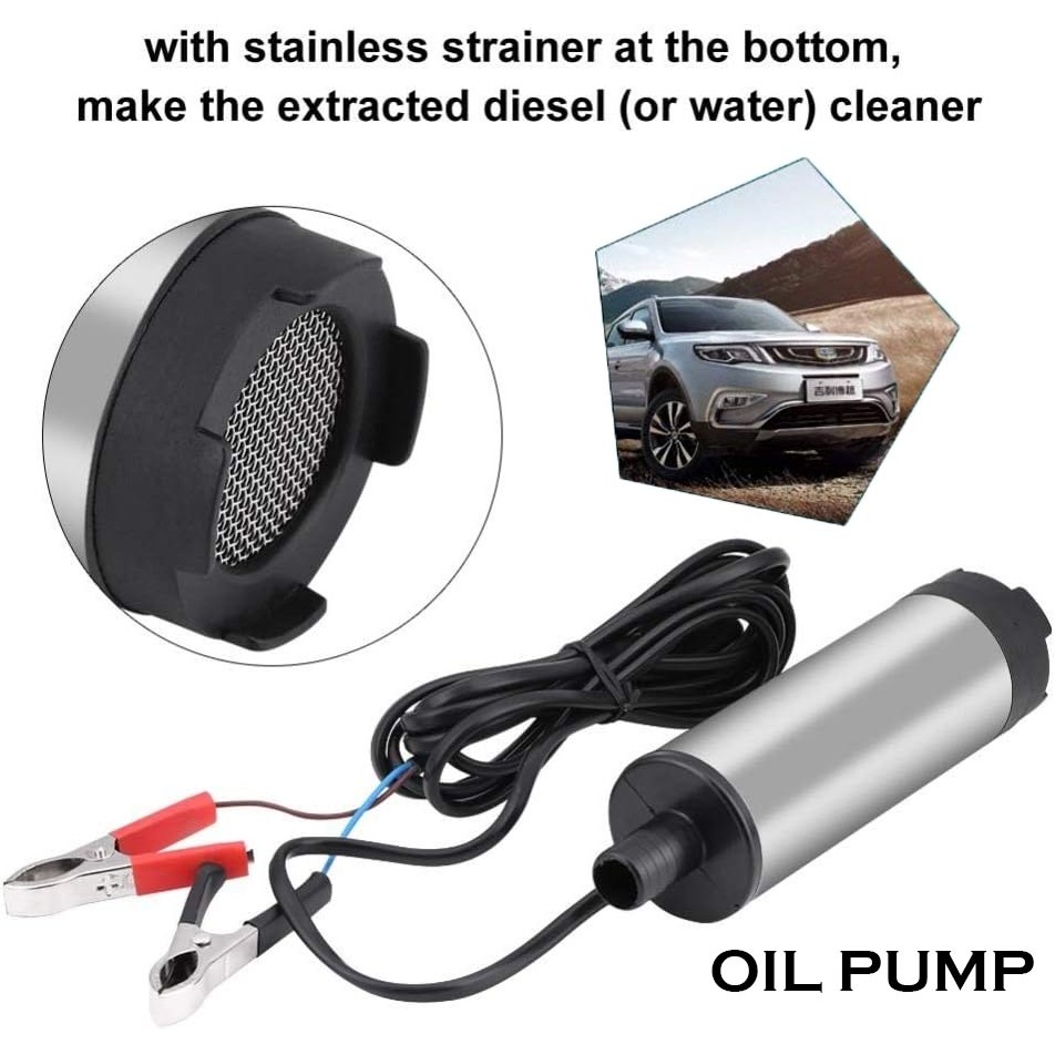 DC 12V Submersible Pump/Oil Diesel Fuel Pump Aluminum Alloy Shell 12L ...