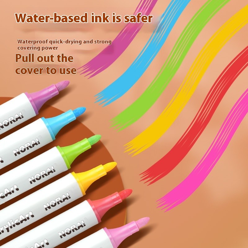 Double Headed Color Highlighter Pen High Visual Value Marking Key Point ...