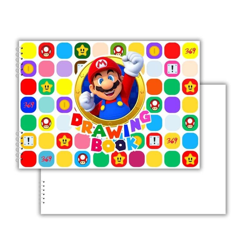 369 - Drawing Book A4 - Large - Spiral Volume - 10 Sheets - White Mario ...